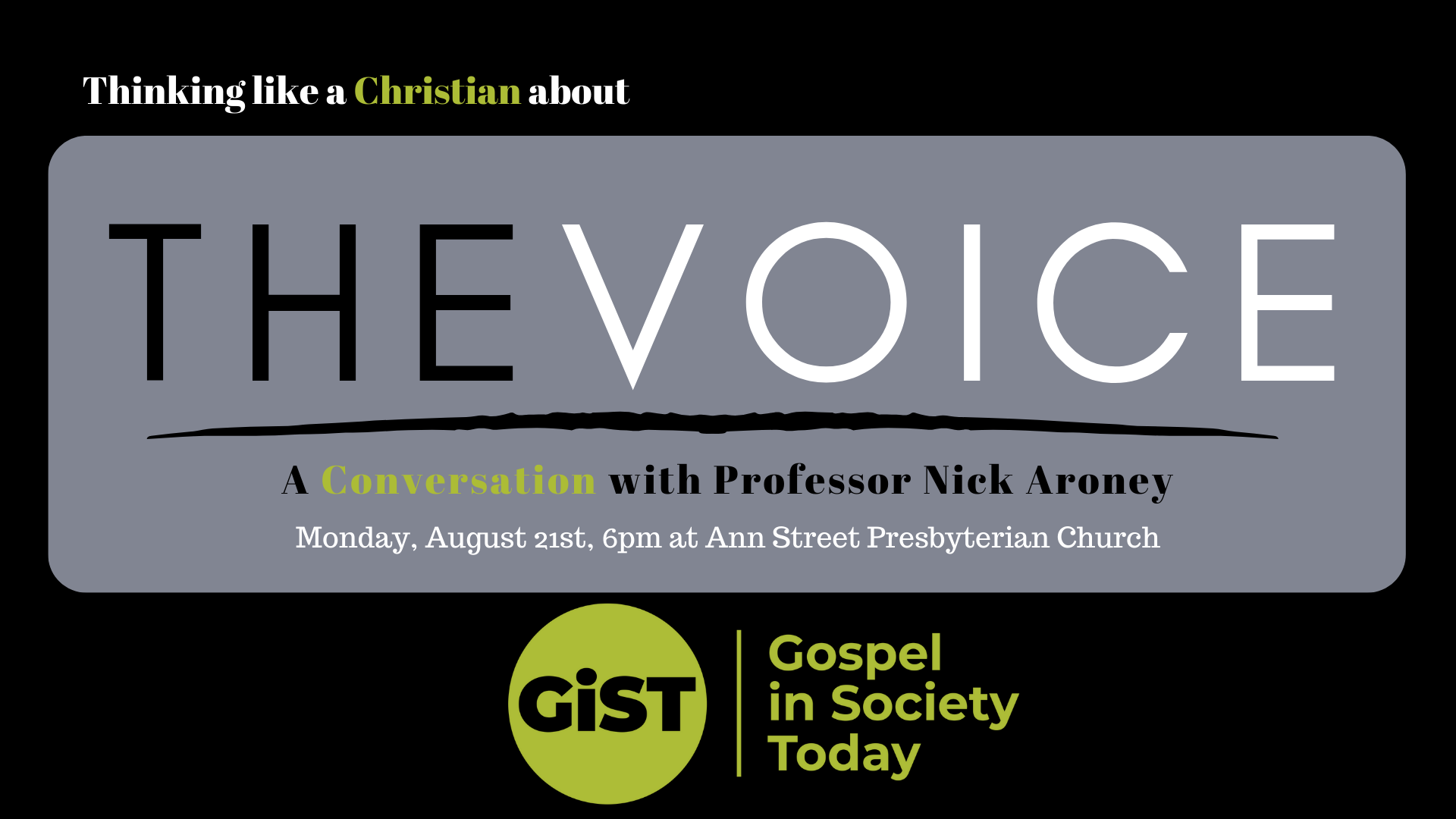 'The Voice' Conversation - Gospel in Society Today